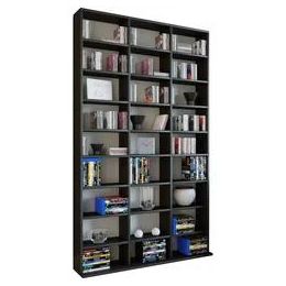 Standregal Vcm "Holz CD DVD Standregal B&uuml;cherregal Regal Megosa XL", schwarz, B:102cm T:23cm, Regale, Standregal