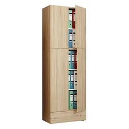 Aktenschrank Vcm "XXL B&uuml;roschrank Aktenschrank Schrank Lona 5fach S", braun (sonoma, eiche), B:70cm T:39cm, Obermaterial: 100% Holz Wood., Schr&auml;nke