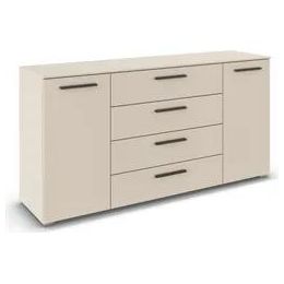 Kombikommode Rauch "Sideboard Schubkommode Kommode MONTCLAR Front Dekor/Hochglanz/Glas", beige (champagner), griffe graphit, B:160cm H:81cm T:42cm, Holzwerkstoff, Sideboards, Kombikommode, 2-t&uuml;rig, 4 ger&auml;umige Schubladen, viele Griffvarianten MADE IN GERMANY