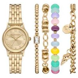 Quarzuhr Skechers "Rainbow Crystal Set", gelbgoldfarben, bunt, Armbanduhren, Damen, Quarzuhr, Armbanduhr, Damenuhr, Ideal auch als Geschenk, analog, Glassteine