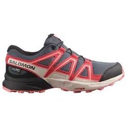 Wanderschuh Salomon "SPEEDCROSS WATERPROOF", Kinder, Gr. 38, grisaille, hushed violet, rouge rot, Synthetik, Textil, Schuhe Wanderschuh, wasserdicht