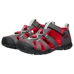 Sandale Keen "SEACAMP II CNX", Jungen, Gr. 34, magnet, rot c, Synthetik, Schuhe Sandale