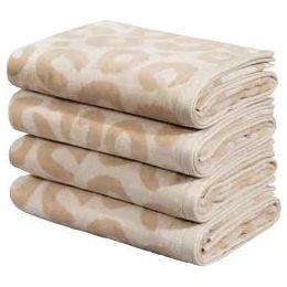 Handtuch Set OTTO HOME "Anna Leopardenmuster, 4-tlg Handtuch-Set, 50x100cm, 100% Baumwolle", sand, natur, 4 Stk., Frottiervelours, Frottiervelours, Obermaterial: 100% Baumwolle, Handt&uuml;cher, Handt&uuml;cher, weich, saugstark, modern, Leo, Animal Print
