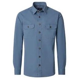Langarmhemd Casamoda "Casamoda Hemdjacke uni", Herren, Gr. M, Normalgr&ouml;&szlig;en, blau, 83% Baumwolle, 13% Polyester, 4% Elasthan, unifarben, l&auml;ssig geschnitten, Hemden