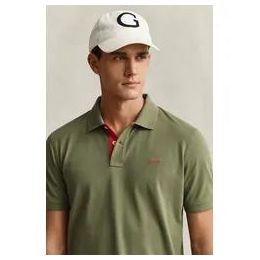 Poloshirt Gant "REG CONTRAST PIQUE SS POLO", Herren, Gr. XL, dry herb gr&uuml;n, Obermaterial: 96% Baumwolle, 4% Elasthan, regular fit h&uuml;ftlang, hoch geschlossener Ausschnitt, Rippb&uuml;ndchen, Shirts, mit kontrastfarbenen Eins&auml;tzen, Topseller