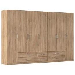 Dreht&uuml;renschrank Rauch "Kleiderschrank Garderobe GAMMA Breiten 91/136/181/226/271/315/360 cm", eiche sonoma, griffe chrom, B:315cm H:210cm T:54cm, Holzwerkstoff, Schr&auml;nke, Dreht&uuml;renschrank, mit Schubladen, verschiedene Griff-Varianten TOPSELLER MADE IN GERMANY