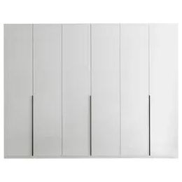Dreht&uuml;renschrank Schlafkontor "Camoleo Kleiderschrank, 300cm Schrank in Hochglanz Soft-Close-Funktion", wei&szlig;, wei&szlig; hochglanz, B:302cm H:225cm T:58cm, Melamin, Schr&auml;nke, Dreht&uuml;renschrank, Spiegel auf der Innenseite der T&uuml;r