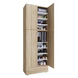 Schuhschrank Vcm "XXL Schuhschrank Kleiderschrank Schrank Lona 9f A", braun (sonoma, eiche), B:70cm T:39cm, Obermaterial: 100% Holz Wood., Schr&auml;nke, Schuhschrank
