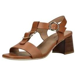 Riemchensandale Nero Giardini "Nero Giardini Sandalen Leder", Damen, Gr. 39, cognac, Leder, Schuhe Riemchensandale