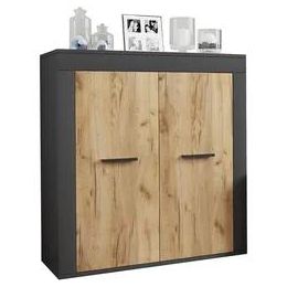 Kommode Vcm "Holz Kommode Sideboard Anrichte Usilo 2 Dreht&uuml;ren", braun (anthrazit, honig, eiche), B:80cm T:35cm, Sideboards, Kommode
