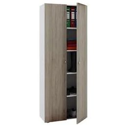 Aktenschrank Vcm "B&uuml;roschrank B&uuml;cher Ordner Aktenschrank Vandol", braun (wei&szlig;, sonoma, eiche), B:70cm T:40cm, Obermaterial: 100% Holz Wood., Schr&auml;nke