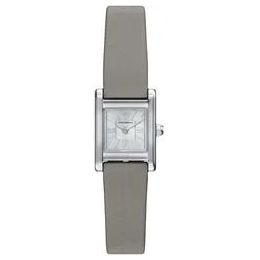 Quarzuhr Emporio Armani, grau, silberfarben, Armbanduhren, Damen, Quarzuhr, Armbanduhr, Damenuhr, Lederarmband, analog
