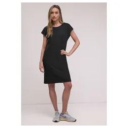 Jerseykleid Street One, Damen, Gr. 40, EURO-Gr&ouml;&szlig;en, schwarz, Jersey, 73% Viskose, 24% Polyester, 3% Elasthan, unifarben, normal normal, Rundhals, B&uuml;ndchen, Kleider Jerseykleid, knielang
