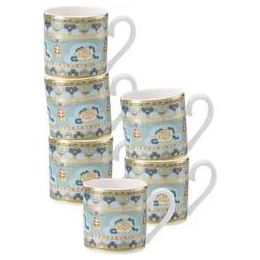 Villeroy & Boch Espressotasse VILLEROY & BOCH "Espressotassen Samarkand Aquamarin 50 ml 6er Set bunt", bunt, 6 tlg., Porzellan, Trinkgef&auml;&szlig;e, Espressotasse