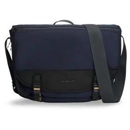 Laptoptasche Tommy Hilfiger "TH TRAVEL MESSENGER", Gr. B/H/T: 41cm x 32cm x 14cm, dunkelblau, Textil, Taschen Laptoptasche, Unisex Gesch&auml;ftstasche, Aktentasche mit &Uuml;berschlag