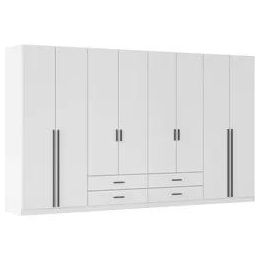 Dreht&uuml;renschrank Rauch "Kleiderschrank Garderobe GAMMA Breiten 91/136/181/226/271/315/360 cm", alpinwei&szlig;, griffstangen graumetallic, B:360cm H:210cm T:54cm, Holzwerkstoff, Schr&auml;nke, Dreht&uuml;renschrank, mit Schubladen, verschiedene Griff-Varianten TOPSELLER MADE IN GERMANY