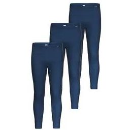 Lange Unterhose Ammann "3er Pack Hose lang ohne Eingriff Day Classic / Jeans Feinripp", Herren, Gr. 6, blau (dunkelblau), Obermaterial: 75% Baumwolle CO. 25% Polyester PES., Unterhosen Lange Unterhose