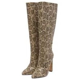Stiefel Buffalo "Buffalo JULY BOOT HI - VEGAN NAPPA", Damen, Gr. 38, cream, beige snake, Kunstfaser, Schuhe Stiefel