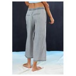 H.I.S. Culotte H.I.S, Damen, Gr. 44/46, N-Gr, grau, Obermaterial: 65% Lyocell, 35% Baumwolle, unifarben, Basic, figurumspielend ca. Mitte Wade, Hosen Culotte, weit geschnitten, in Denim Optik