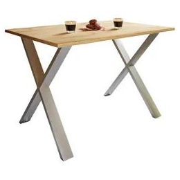 Esstisch Vcm "Premium Holz Esstisch K&uuml;chentisch Xona X", braun (silber, honig, eiche), B:110cm T:50cm, Tische, Esstisch