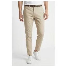 Jack & Jones Chinohose JACK & JONES "JPSTMARCO ADAM BELTED CHINO", Herren, Gr. 31, L&auml;nge 34, string, Web, Obermaterial: 98% Baumwolle, 2% Elasthan, unifarben, slim fit kn&ouml;chellang, Hosen Chinohose