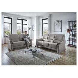 3-Sitzer DIE PLANBAR "PP-PF23182", grau, B:198cm H:96cm T:93cm, 100% Polyester, Sofas, Federkernpolsterung, wahlweise mit motorischer Vorziehbank