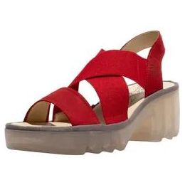 High-Heel-Stiefelette Fly London "Fly London Sandalen Leder", Damen, Gr. 40, rot, beige, Leder, Schuhe