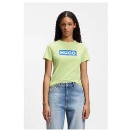 HUGO BOSS T-Shirt HUGO BLUE "Classic Tee", Damen, Gr. XS, bright gr&uuml;n 323, Single Jersey, Obermaterial: 100% Baumwolle, unifarben, k&ouml;rpernah normal, Rundhals, abgesteppte Kante, Shirts T-Shirt, mit Rundhals, Logodruck