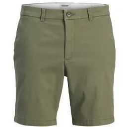 Jack & Jones Chinohose JACK & JONES "JPSTMARCO DYLAN CHINO SHORTS", Herren, Gr. XXL, N-Gr, deep lichen gr&uuml;n, Web, Obermaterial: 98% Baumwolle, 2% Elasthan, unifarben, regular fit knielang, Hosen Chinohose