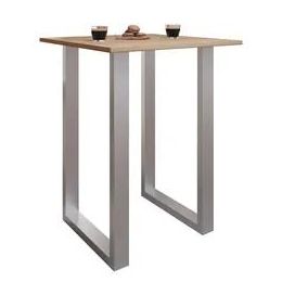Bartisch Vcm "Holz Bartisch Stehtisch Tisch Tresen Xona 80x50", braun (silber, sonoma, eiche), B:80cm T:50cm, Tische, Bartisch