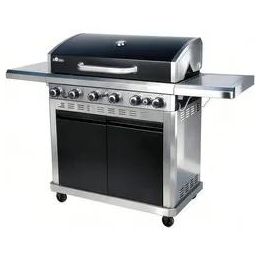 Gasgrill El Fuego "Detroit", silber, schwarz, B:158,5cm H:114cm T:53,5cm, Grills, 18 kW (6 Brenner je 2,5 kW + 1 Seitenbrenner 3,0 kW)