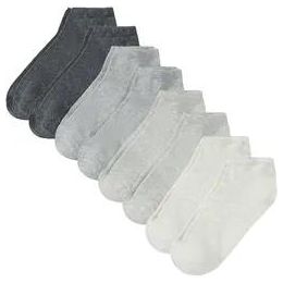 Sneakersocken bonprix, Herren, Gr. 39-42, hellgrau meliert, grau meliert, natur meliert, anthrazit meliert, Baumwollmischung, meliert, unifarben, elastisch, Socken Sneakersocken, je 2 pro Farbweg