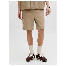 Jack & Jones Shorts JACK & JONES "JPSTJAIDEN WAVY JOGGER SHORTS REG SN", Herren, Gr. S, N-Gr, crockery, Web, Obermaterial: 100% Baumwolle, unifarben, relaxed fit kniefrei, Hosen Shorts, Baumwolle, locker geschnitten