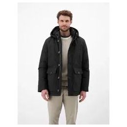 Wintermantel Lerros "Herren Wintermantel mit Kapuze", Herren, Gr. S, schwarz, 100% Polyester, M&auml;ntel Wintermantel