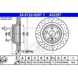 ATE Bremsensatz, Scheibenbremse Bremsen-Set VA + HA SIZW2N9IH2 Vorderachse Gelocht/innenbel. 350mm 32mm f&uuml;r Mercedes MAYBACH JEEP