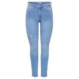 Skinny-fit-Jeans Only "ONLLACE MID WAIST SK ANK RW DES DNM BOX", Damen, Gr. S, L&auml;nge 32, light blau denim, Denim/Jeans, Obermaterial: 83% Baumwolle, 15% Polyester, 2% Elasthan, unifarben, skinny fit kn&ouml;chellang, Jeans, Baumwollmischung, Regular Waist, kn&ouml;chellang