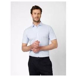 Kurzarmhemd DESOTO "Casual Kent 1/2", Herren, Gr. XL, N-Gr, light blau wei&szlig; stripes, Jersey, Obermaterial: 100% Baumwolle, gestreift, slim fit normal, Hemden, Kentkragen, Jerseyhemd, slim fit, fein gestreift