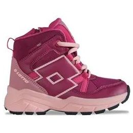Winterboots Lotto, M&auml;dchen, Gr. 35, rosa (dunkelrot, pink), Synthetik, mehrfarbig, Schuhe Winterboots, - mit pratkischem Rei&szlig;verschluss auf der Innenseite