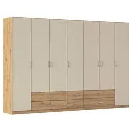 Dreht&uuml;renschrank Rauch "Kleiderschrank Garderobe GAMMA Breiten 91/136/181/226/271/315/360 cm", eiche artisan, beige (champagner), griffe alu, B:315cm H:210cm T:54cm, Holzwerkstoff, Schr&auml;nke, Dreht&uuml;renschrank, mit Schubladen, verschiedene Griff-Varianten TOPSELLER MADE IN GERMANY