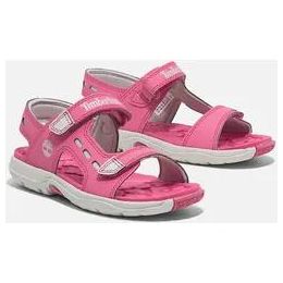 Sandale Timberland "MOSS JUMP BACKSTRAP SANDAL", M&auml;dchen, Gr. 28, br pnk, Leder, Schuhe Sandale, aus Leder