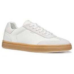 Sneaker Geox "U BALTMOORE", Herren, Gr. 43, wei&szlig;, beige, Leder, Veloursleder, Schuhe Sneaker, Halbschuh, Freizeitschuh, Schn&uuml;rer im Monochrome Look