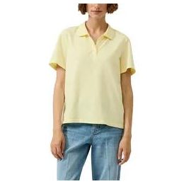 Poloshirt s.Oliver, Damen, Gr. 46, vanilla, Piqu&eacute;, Obermaterial: 95% Baumwolle, 5% Elasthan, unifarben, regular fit normal, ohne Ausschnitt, Shirts, mit Piqu&eacute;-Struktur