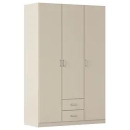 Dreht&uuml;renschrank Rauch "Kleiderschrank Garderobe GAMMA Breiten 91/136/181/226/271/315/360 cm", beige (champagner), griffe alu, B:136cm H:210cm T:54cm, Holzwerkstoff, Schr&auml;nke, Dreht&uuml;renschrank, mit Schubladen, verschiedene Griff-Varianten TOPSELLER MADE IN GERMANY