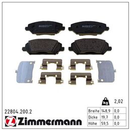 Zimmermann Bremsbelagsatz, Scheibenbremse 22804.200.2 vorne rechts links Foto entspricht Lieferumfang f&uuml;r HYUNDAI 58101-G4A00 58101-G4A10