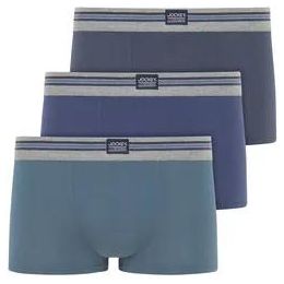 Boxershorts Jockey "Boxershort Cotton Stretch Short Trunk 3P 3er Pack", Damen, Gr. L, blau, Obermaterial: 95% Baumwolle CO. 5% Elasthan EL., Unterhosen