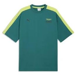 T-Shirt Puma "Puma x ASTON MARTIN ARAMCO F1 TEAM T7 T-Shirt Herren", Damen, Gr. M, gr&uuml;n lux, Obermaterial: 100% Baumwolle. Rippe: 71% Baumwolle, 29% Polyester, clean, oversize, Rundhals, Shirts T-Shirt