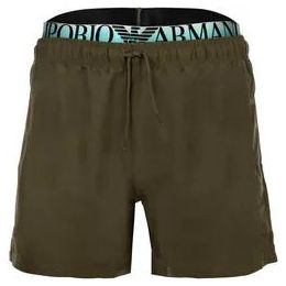 Badeshorts Emporio Armani "Badeshorts LOGOBAND 1er Pack", Herren, Gr. XXL, N-Gr, gr&uuml;n (oliv), Obermaterial: 100% Polyester PES. Futter: 100% Polyester PES., Badehosen Badeshorts