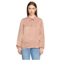 Satinbluse Cartoon "Damen mit Kn&ouml;pfen", Damen, Gr. 46, peach beige, Obermaterial: 100% Viskose, figurumspielend normal, Blusen