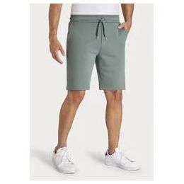 Sweatshorts John Devin "- kurze Hose aus innen angerauter Sweatware", Herren, Gr. L (52/54), N-Gr, salbei, angeraute Sweatware, Obermaterial: 60% Baumwolle, 40% Polyester, unifarben, regular fit kurz, Hosen Sweatshorts, mit breiter Kordel und seitlichen Taschen