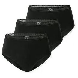 Slip Schiesser "Slip 3er Pack", Damen, Gr. XXL, schwarz, Obermaterial: 95% Baumwolle CO. 5% Elasthan EL., Unterhosen Slip